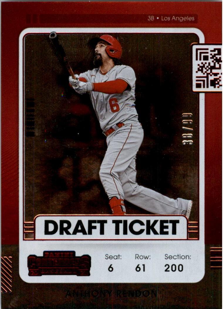 2021 Panini Contenders - Anthony Rendon #92 Draft Ticket Red /99 for ...