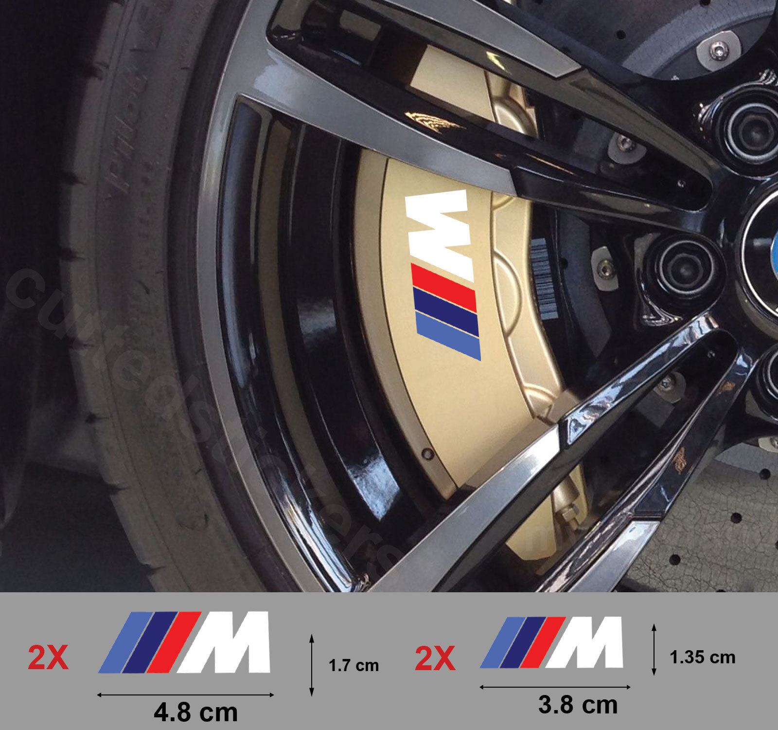 4x BMW Hi temp brake caliper stickers fit for BMW M Power black Sticker ...