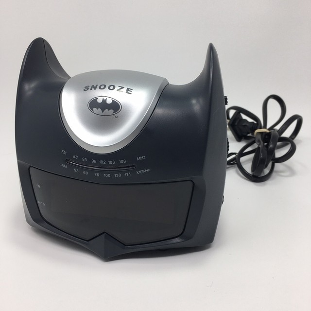 Vintage Batman Alarm Clock Projector Ceiling Bat Signal Head Mask AM FM ...