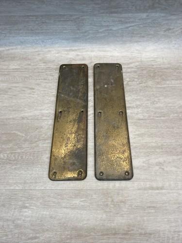 TWO, Used, Solid Brass, Push Plates - SEE TONE PATINA 12x3 Rounded ...