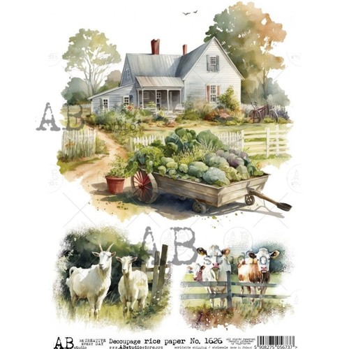 Farm Life #2 | A4 Rice Paper | Paper for Decoupage | AB Studios | eBay