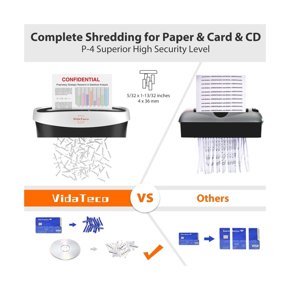 Paper Shredder for Home Office10-Sheet Cross-Cut Shredder with US P ...