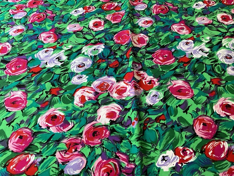 Shamash and Sons, Inc Mixed Blend Fabric Floral Pattern of Pinks, Rose ...