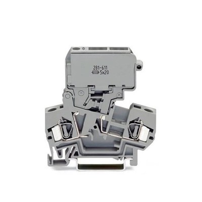 10pcs WAGO 281-611 2-Conductor Fuse Terminal Block 4,00 mm2 800 V Gray ...