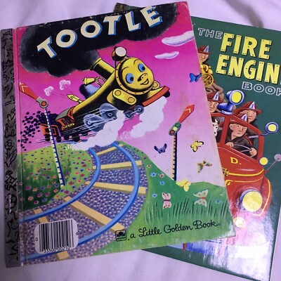 Little Golden Book Lot Tootle the Train 1945 The Fire Engine Book 1987 ...