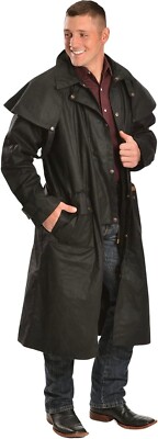 Foxfire Snowy River Men's Oilskin Low Rider Duster Coat, Black, XXL | eBay