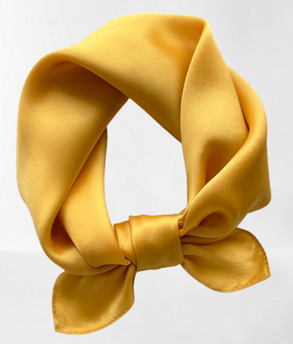 100% Silk 20" small Scarf Women neckerchief Wrap solid yellow WS32-3 | eBay