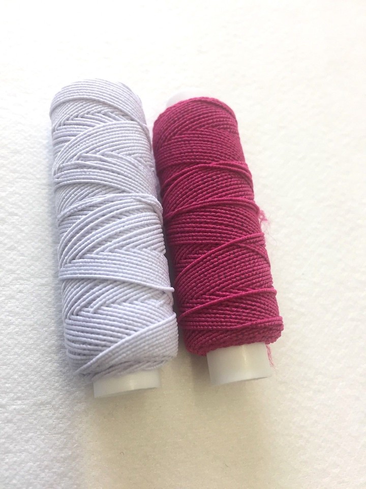 SHIRRING SHEARING ELASTIC THREAD 20 METRE SPOOLS PACK OF 2 REELS SEWING ...