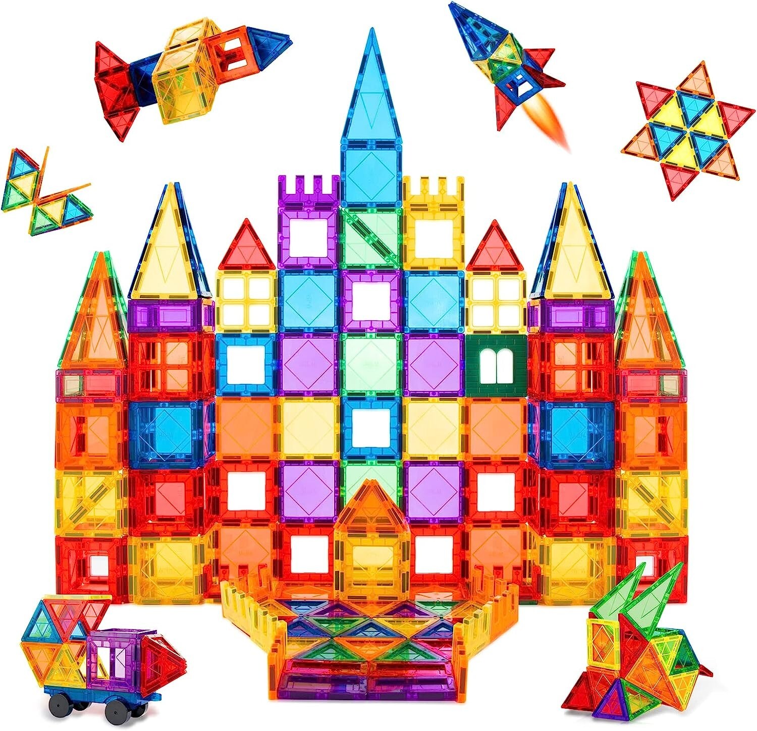 65Pcs Magna Style Tiles Builder Set, 3D Magnetic Stem Tiles, Kids Learning Toys | eBay