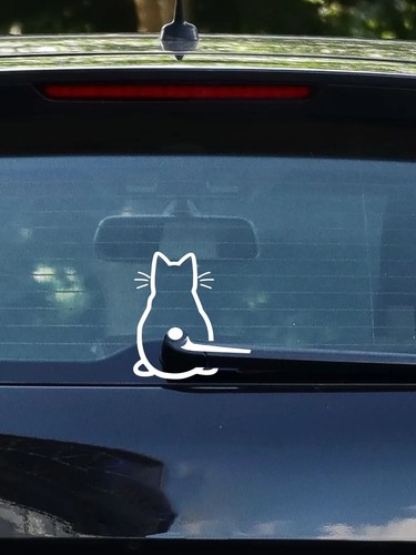 1sheet Cat Pattern Rear Window Wiper Sticker Car Stickers And Decals ...