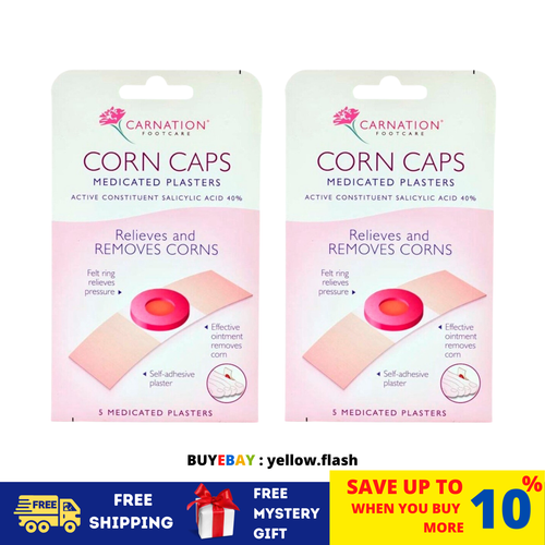 2 X 5's Carnation Corn Caps Medicated Footcare Plasters | eBay