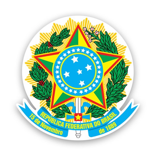 Brazilian Coat of Arms Sticker Decal - Weatherproof - brazil flag bra ...