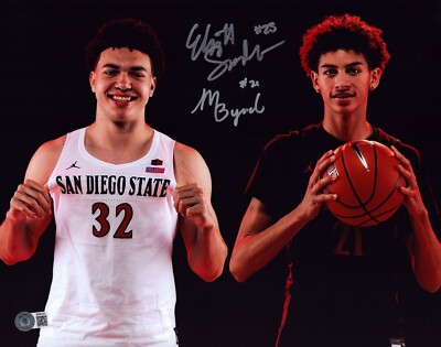 Miles Byrd & Elijah Saunders Signed SDSU Aztecs Basketball 11x14 Photo ...