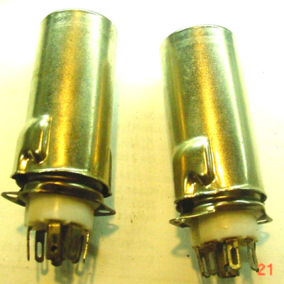 2 NOS Teflon Extreme High Impedance 7 Pin Tube Sockets with Elco 1-3/4 ...