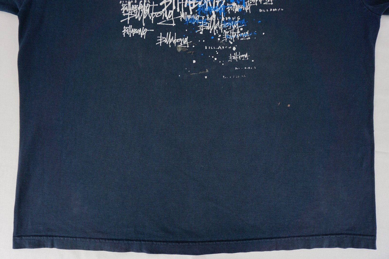Y2K Billabong graffiti tags navy blue shirt tagged 2X… - Gem