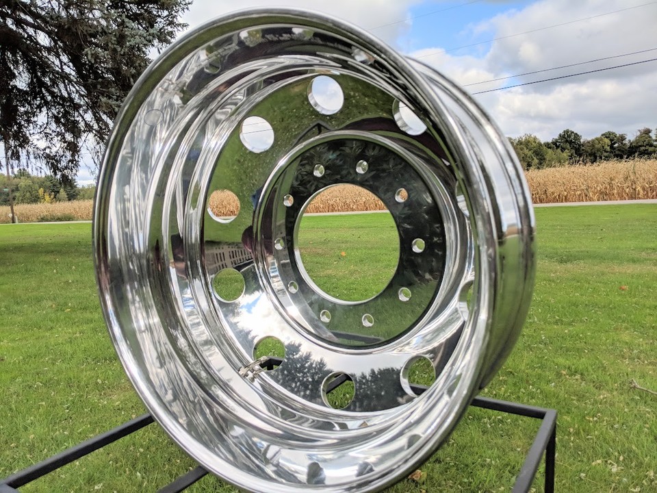 1) 19.5 X 6 ALCOA WHEELS DODGE RAM 4500/ 5500 10 LUG POLISHED 763297 ...