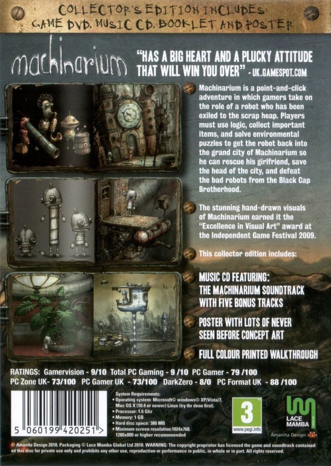 Machinarium Collector's Edition PC Mac Game Windows 7 8 10 11 ...