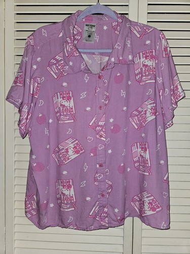 HOT TOPIC X Hello Kitty & Friends WOVEN BUTTON UP SIZE 2 | eBay