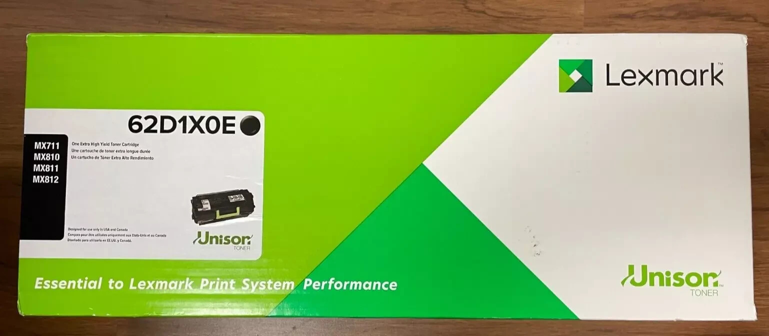Lexmark 62D1X0E High Yield Black Toner Cartridge MX711 MX810 MX811 ...