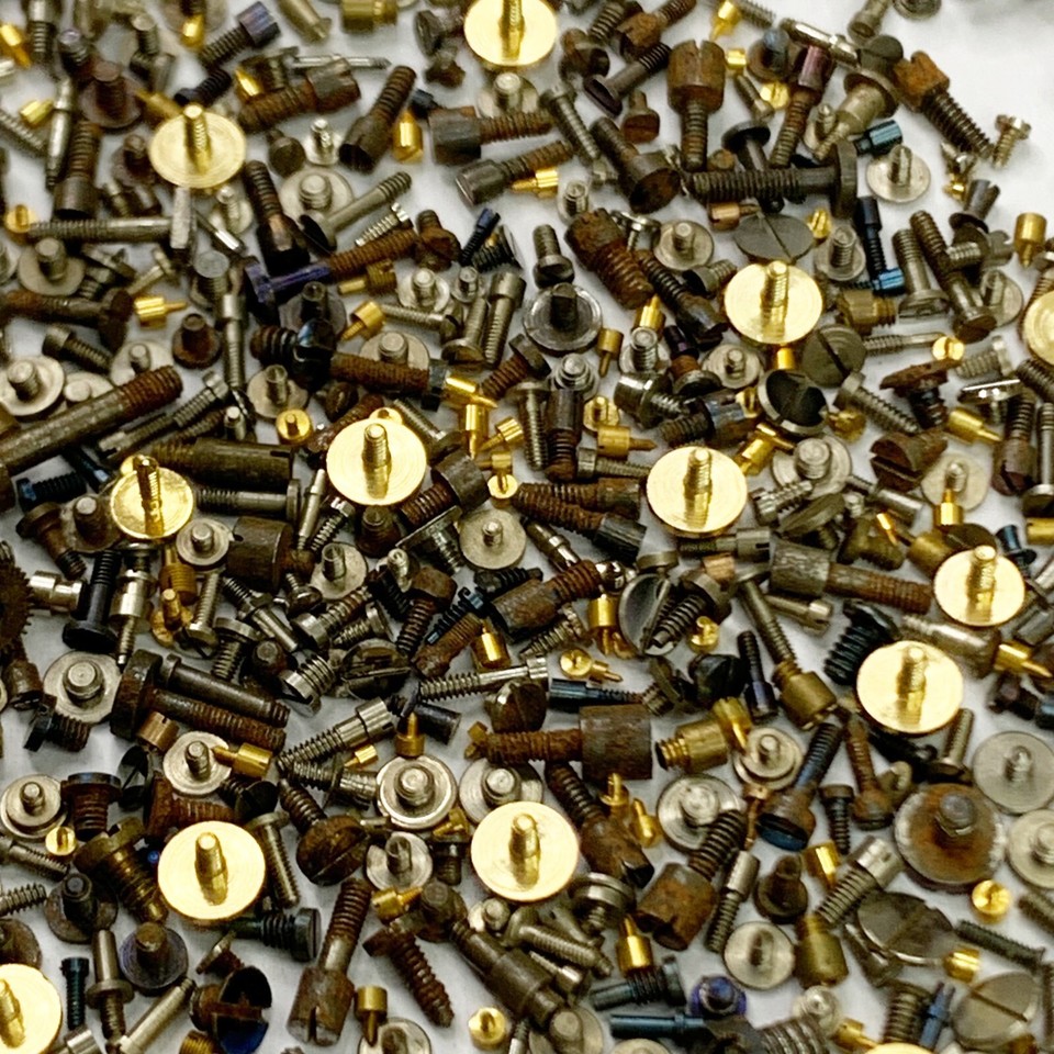 100 Watch Screws Pocket Wrist Silver Blue Gold Parts Watchmaker Repair ...