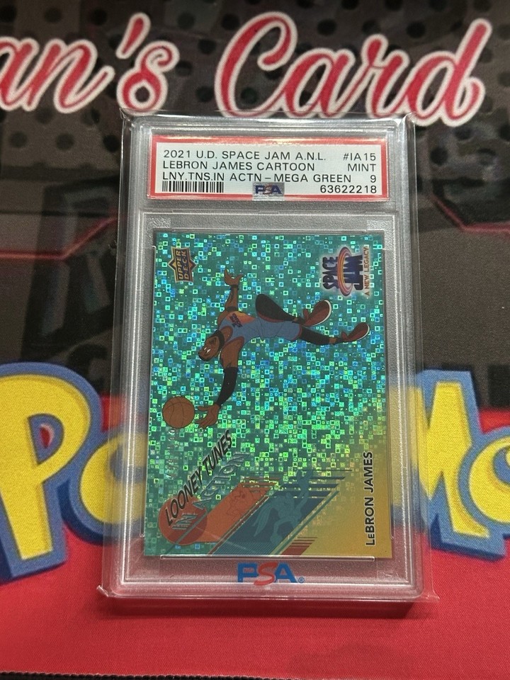 LeBron James Cartoon Space Jame Upper Deck SSP 438/599 Mega Green PSA 9 ...
