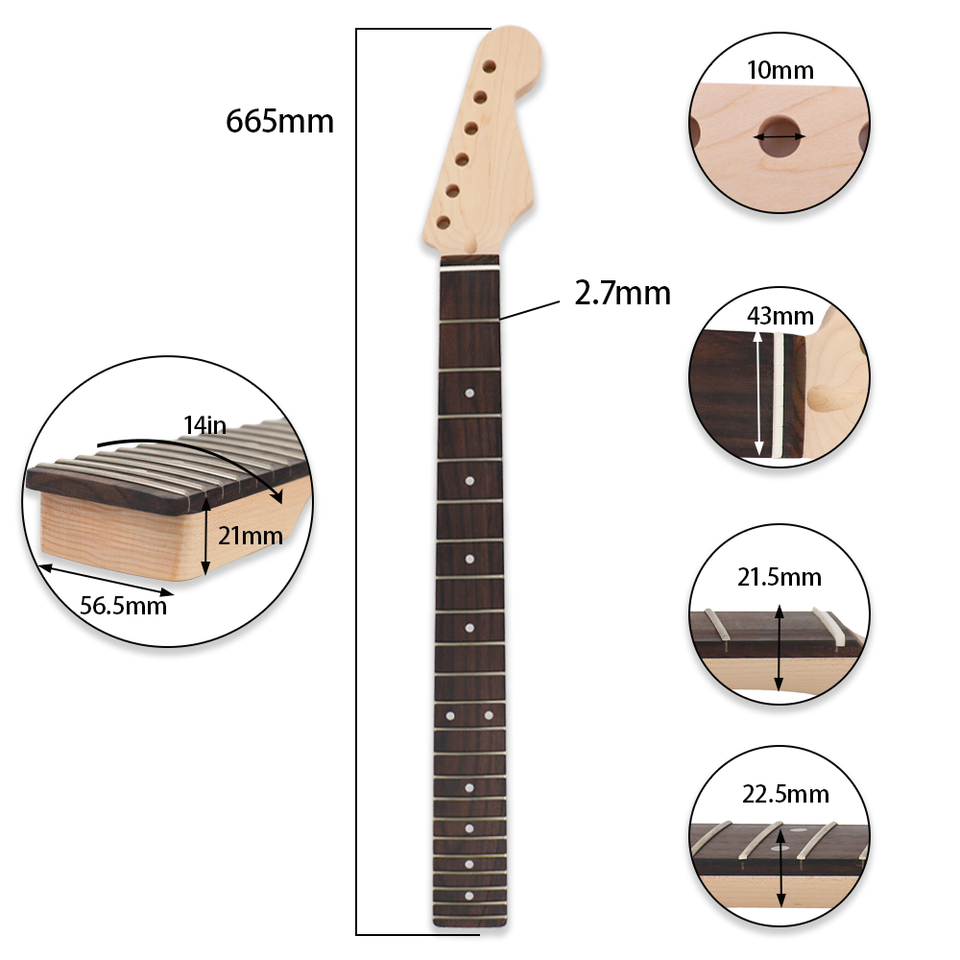 DIY 6 String ST Electric Guitar Kit Unfinish Maple Neck Rosewood Fingerboard | eBay
