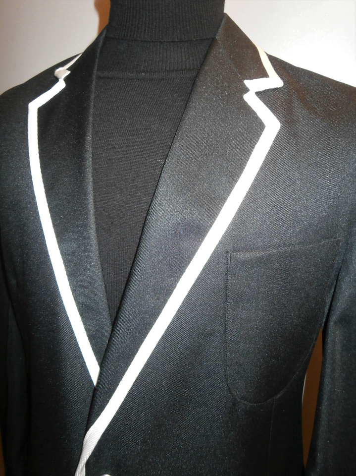 Mens Black Blazer 42 R The Prisoner Style Suit Jacket Boating College ...