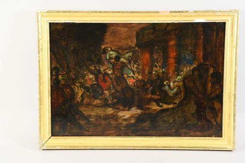 N64X20- Adolf Frey-Moock (1881-1954) Gemälde Skizze Jupiterschlacht ...