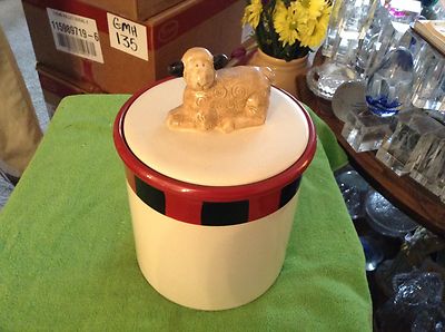 Ceramic canister jar with a sheep on the lid | eBay