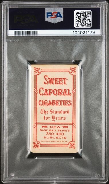 1909-11 T206 Sweet Caporal FRED SNODGRASS - 350-460/25 "Catching" - PSA ...
