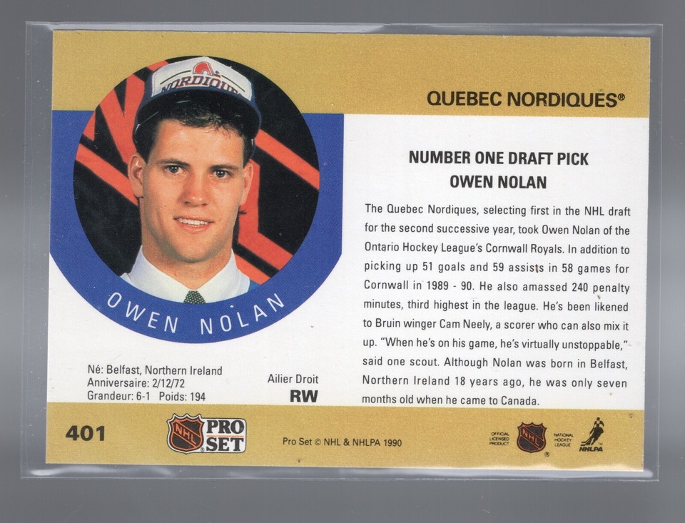 Owen Nolan 1990-91 Pro Set #401 Rookie Card RC | eBay