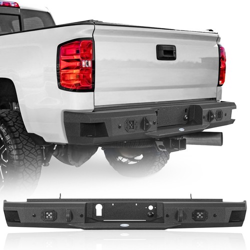 STEEL REAR BUMPER BAR FIT CHEVROLET SILVERADO GMC SIERRA 2500/3500 HD ...