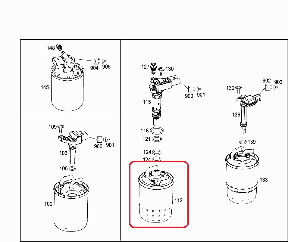 Mercedes W164, W204, W212, W241 &Sprinter Fuel Filter- 642 092 03 01 ...