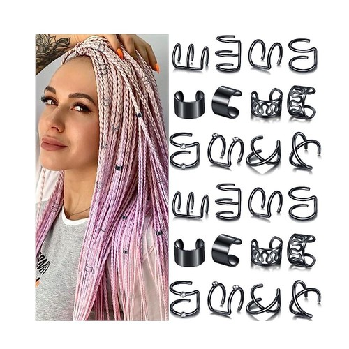 Braid Accessories Hair Jewelry Silver Color Non Piercing Ear Cuffs ...