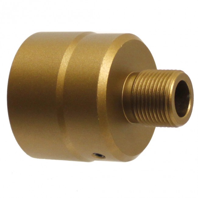 G&G 14mm CCW Airsoft Barrel Extension Adapter for KWA KMP9 Airsoft Guns Tan