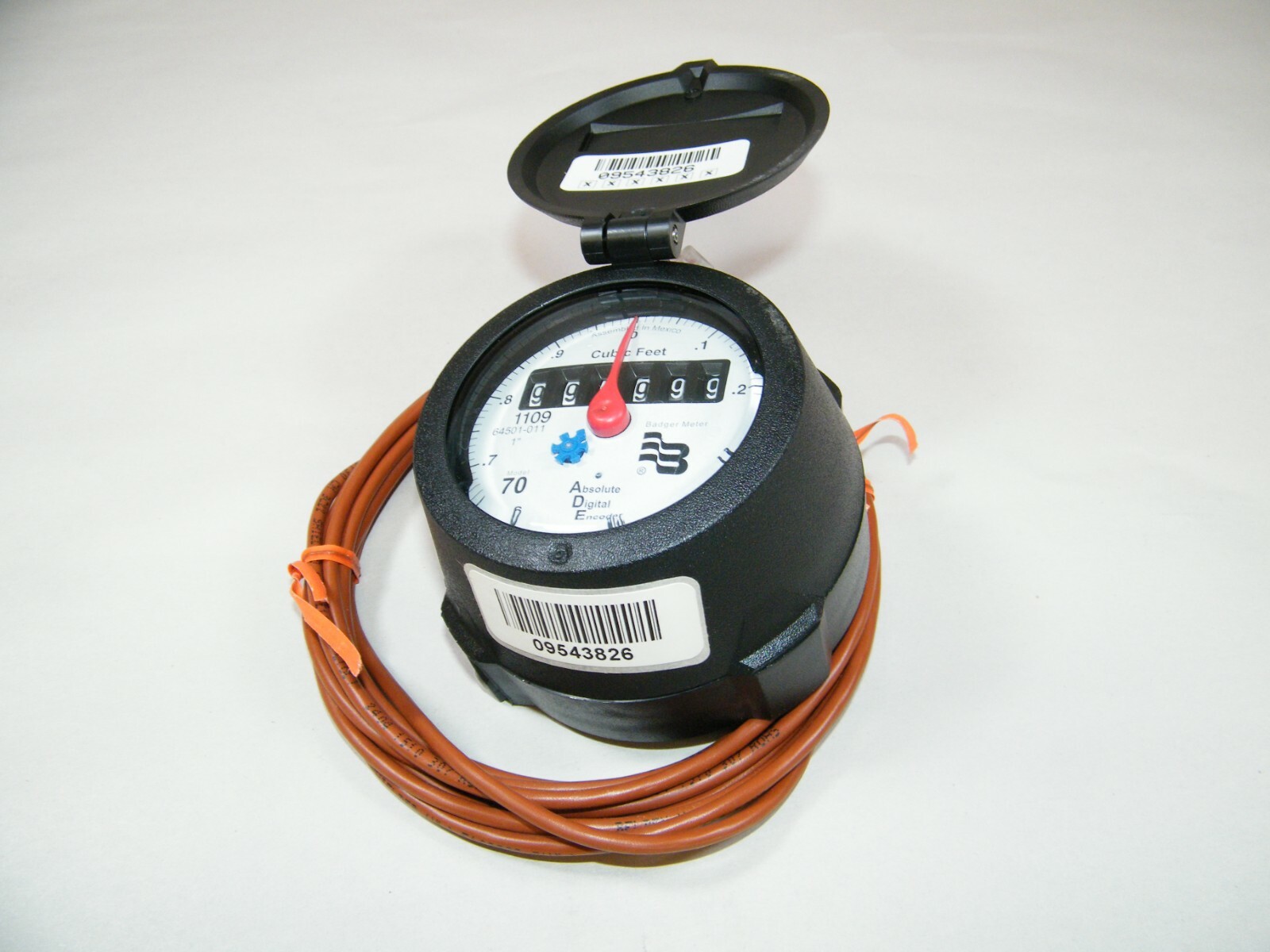 BADGER METER 1" MODEL 70 ABSOLUTE DIGITAL ENCODER 64501-011 WATER METER ...