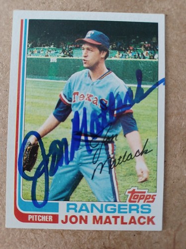 JON MATLACK 1982 Topps # 239 autographed signed baseball card RANGERS ...