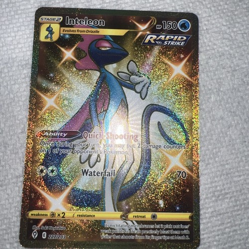 Pokemon Evolving Skies Inteleon Gold Secret Rare Full Art Card 227/203 ...