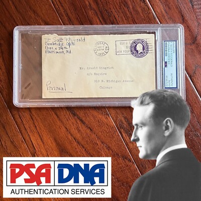 F. SCOTT FITZGERALD * PSA * Autograph Handwritten Envelope Signed and ...