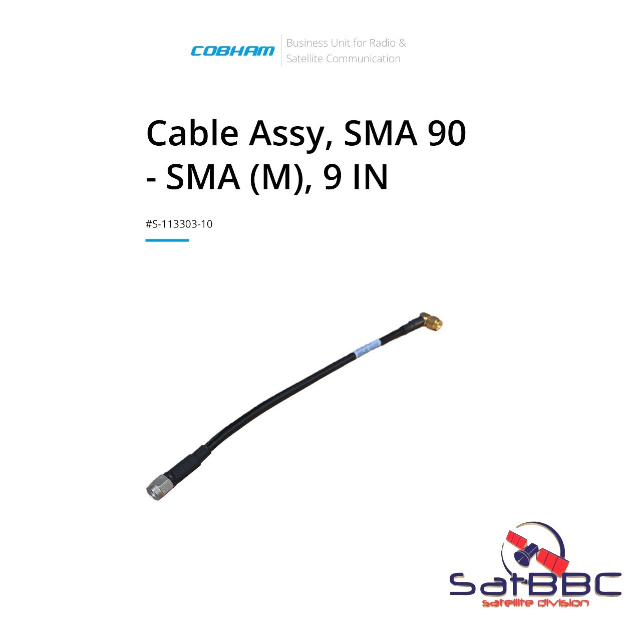 SeaTel 113303-10 Cable Assy, SMA 90 - SMA (M), 9 IN | eBay
