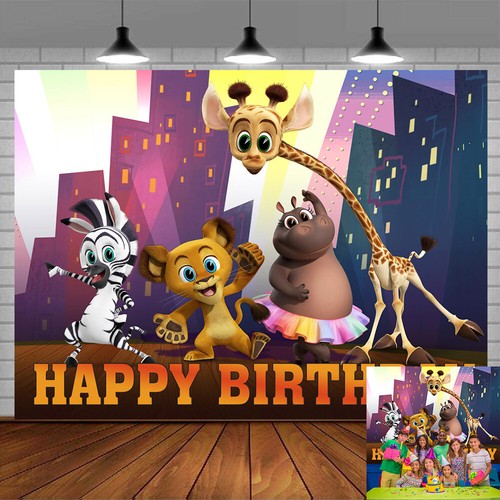 Madagascar A Little Wild Party Supplies Party Decor Backdrop Banner ...