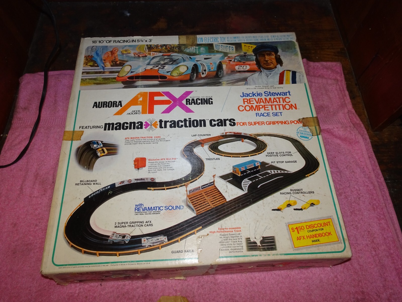 Aurora AFX Racing Jackie Stewart Revamatic compettition Race set Slot ...