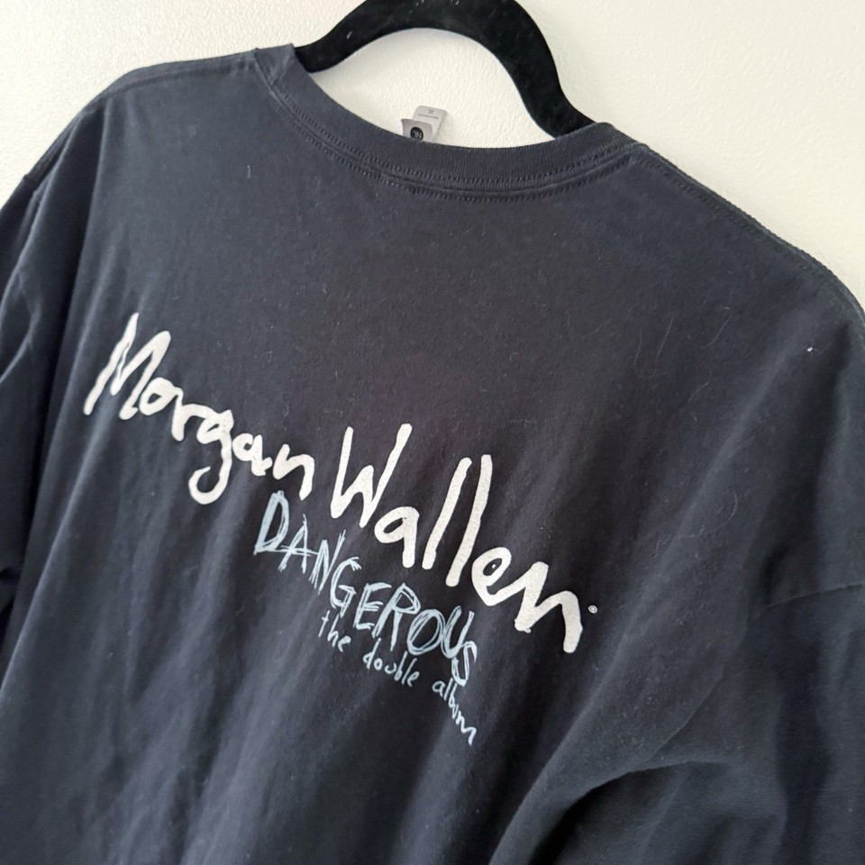 Morgan Wallen T-Shirt Men’s XL Black Dangerous Double Album Short ...