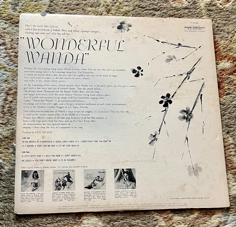 1962 Country Bopper LP - WANDA JACKSON "Wonderful Wanda" CAPITOL #1776 ...