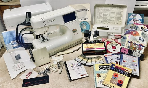HUGE LOT Janome Memory Craft 9000 Sewing Machine-Scan n Sew-Amazing Box ...