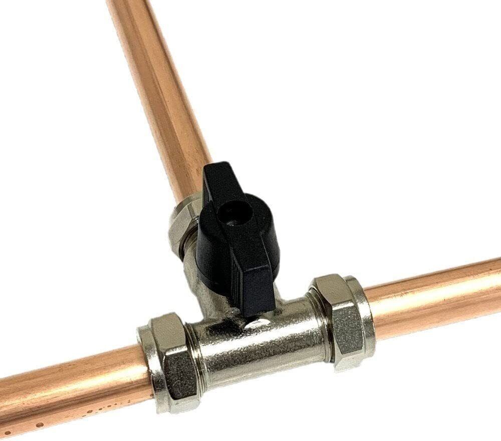 15mm Isolating Tee Valve Lever Handle On/Off Service Valve PACK OF 2 ...