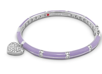 Lauren G Adams Valentain High End Charming 2 Pave Heart Bangle/Bracelet ...