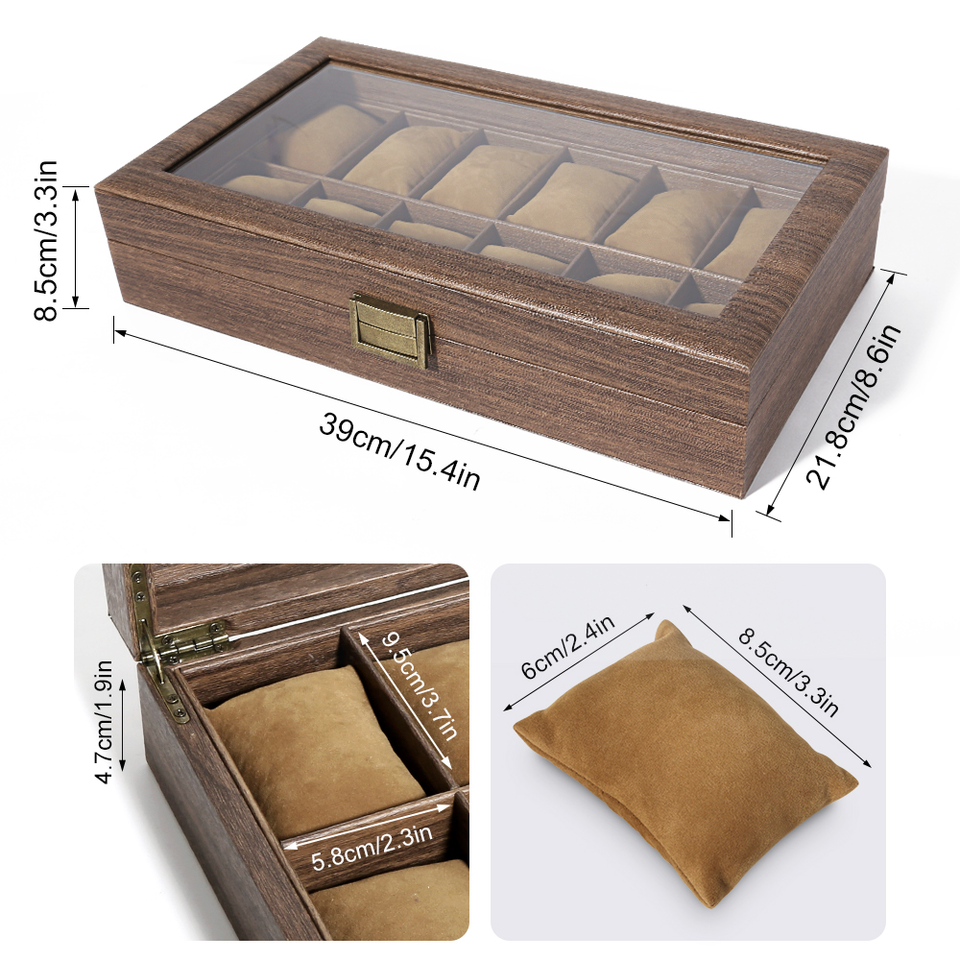 3/6/10/12/24 Slots Watch Box Watch Case Organizer Watch Jewelry Display ...