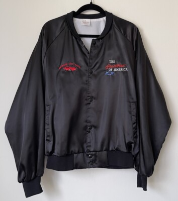 Vintage Chevy The Heartbeat Of America Black Bomber Jacket Personalized ...