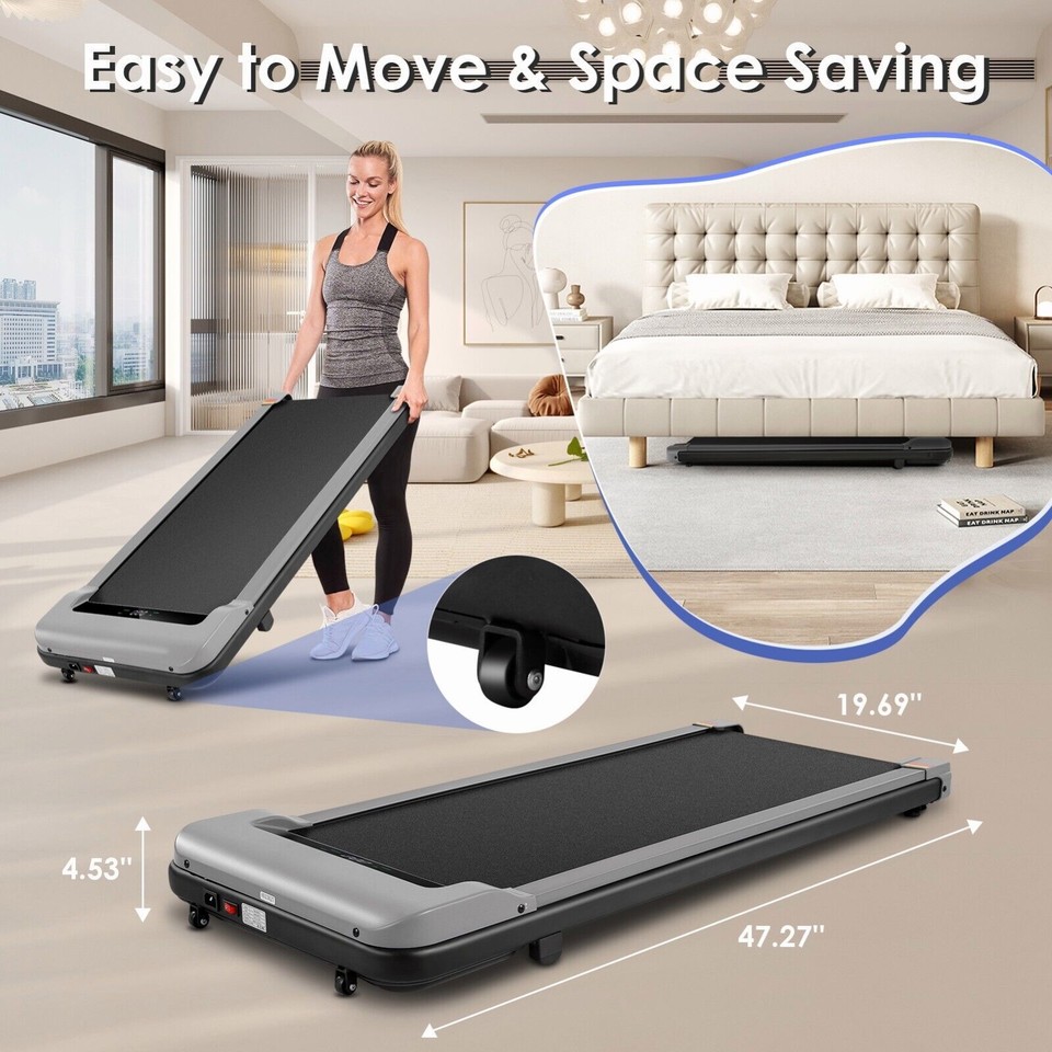 Treadmill Folding Running Walking Machine w/ App Control 2-in-1 for ...
